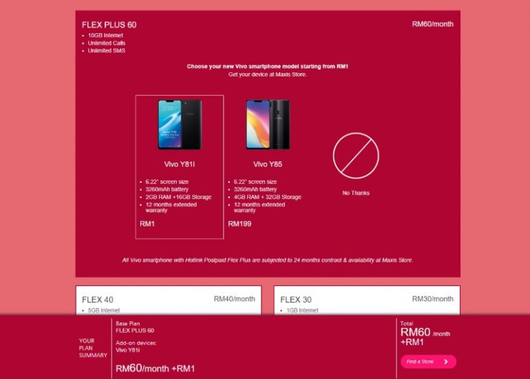 The New Hotlink Postpaid Flex Plus 60 Plan Offers Vivo Phones For As Low As RM 1 - Lowyat.NET