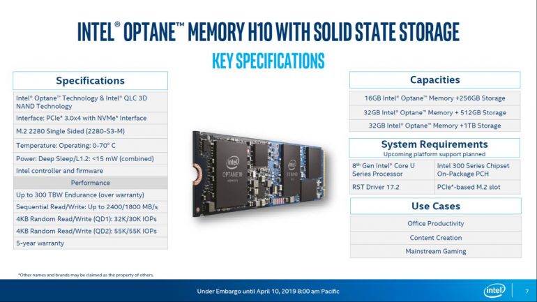 Intel Announces New Optane Memory H10 With Solid State Storage - Lowyat.NET