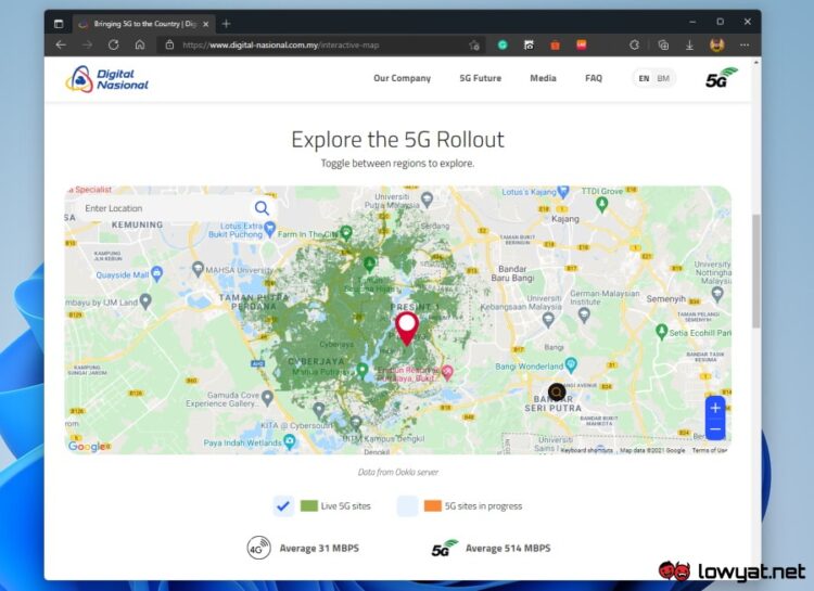 DNB 5G Coverage Map For Kuala Lumpur, Putrajaya, and Cyberjaya Is Now ...
