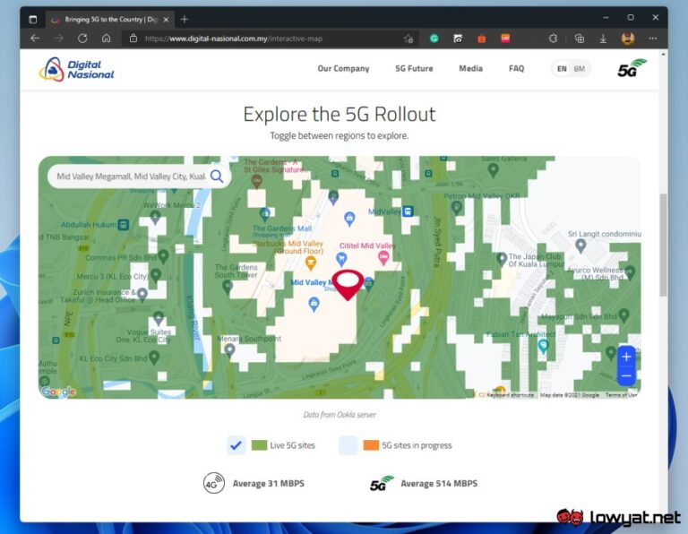 DNB 5G Coverage Map For Kuala Lumpur, Putrajaya, and Cyberjaya Is Now ...