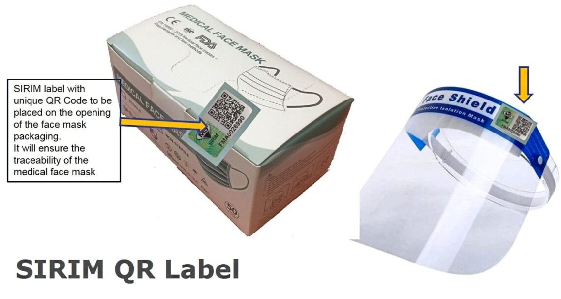 Face mask with SIRIM certification label. [Image: The Star ]