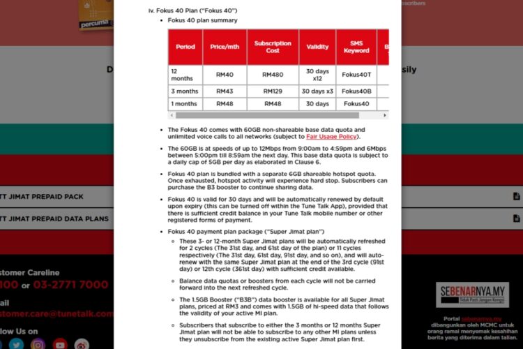 Tune Talk Introduces Pek Jimat Plans; Starts From RM33 A Month - Lowyat.NET