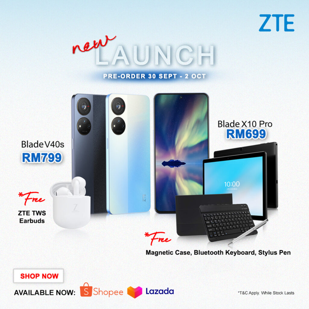ZTE Blade V40s Smartphone And Blade X10 Pro Tablet Launches In Malaysia ...