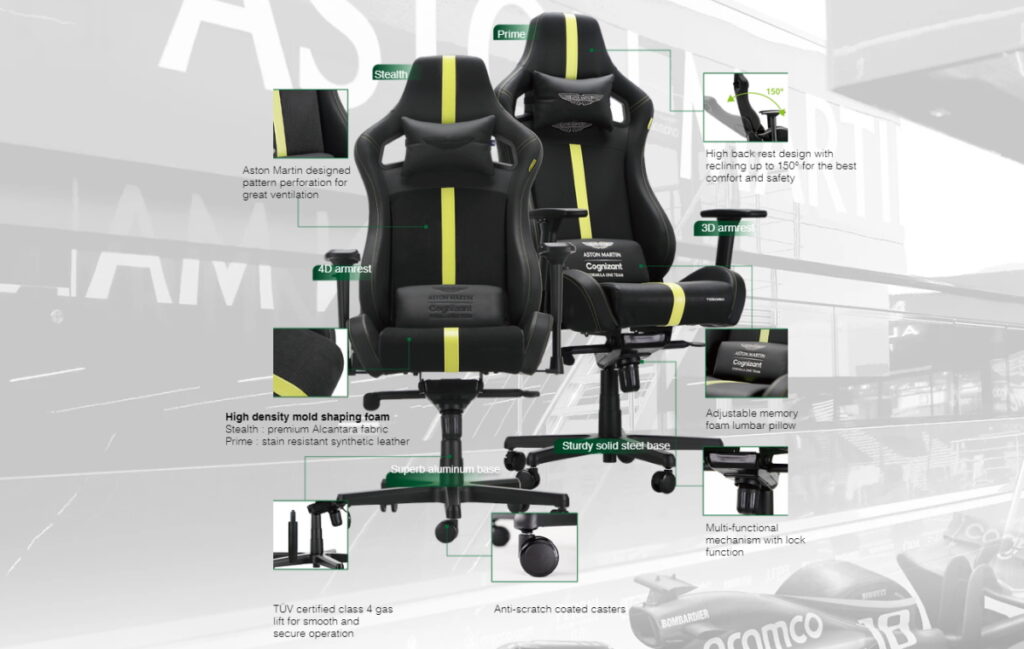 Tesoro Aston Martin F1 Team Gaming Chairs Zoom Into Malaysia: Price ...