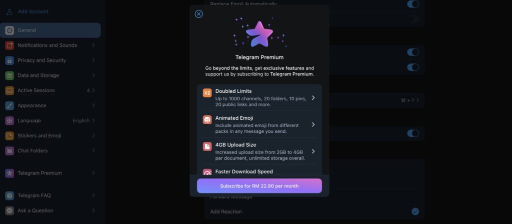 Telegram Premium Introduces Yearly Plan That Costs RM128 - Lowyat.NET