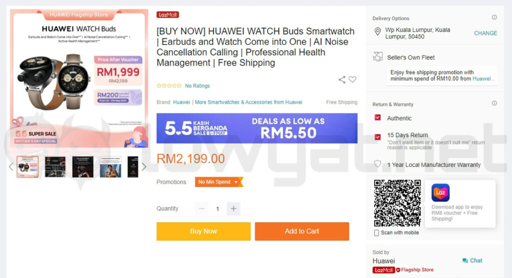 Huawei Watch Buds Arriving In Malaysia On 11 May For RM 2,199 - Lowyat.NET