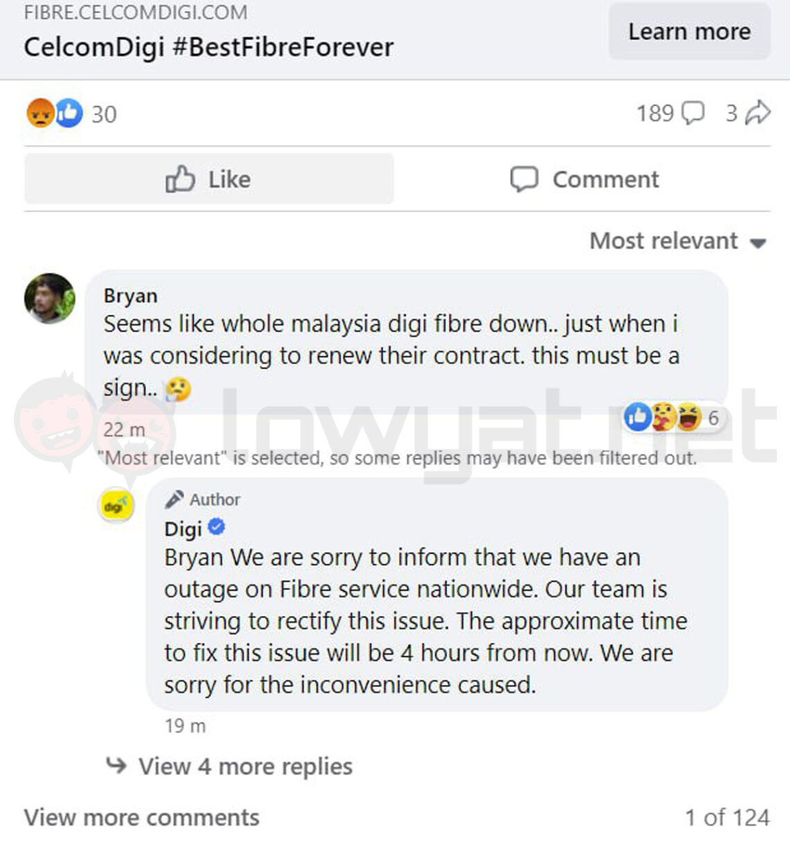 CelcomDigi Confirms Nationwide Outage For Its Digi Fibre Service ...