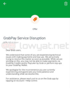 Grab Currently Experiencing Technical Issues With Its GrabPay Services ...