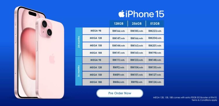 Maxis, U Mobile, CelcomDigi Announce Their iPhone 15 Pre-Order Plans ...