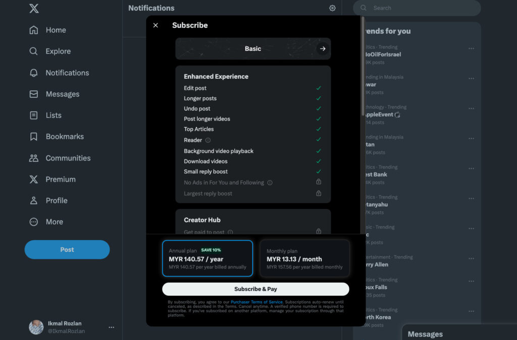 X Introduces Basic And Premium Plus Plans; Starts From RM13.13 Per ...