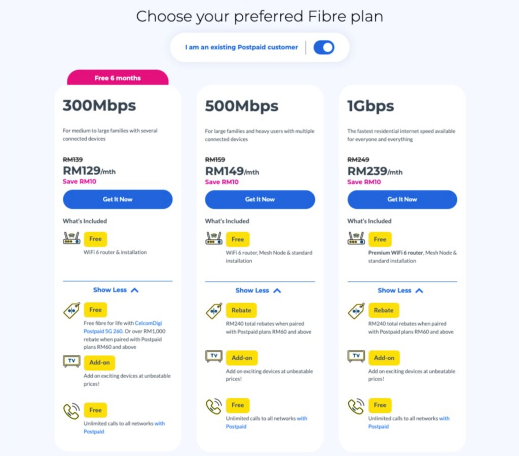 CelcomDigi Knocks Down 1Gbps Fibre Plan Pricing To RM249/month ...