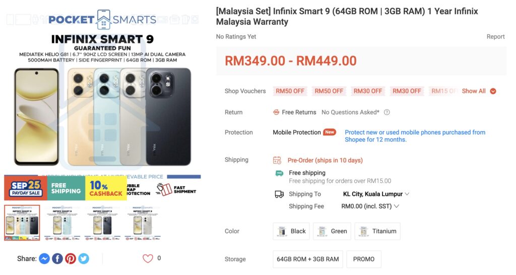 Infinix Smart 9 Listed By Retailers At RM299 - Lowyat.NET