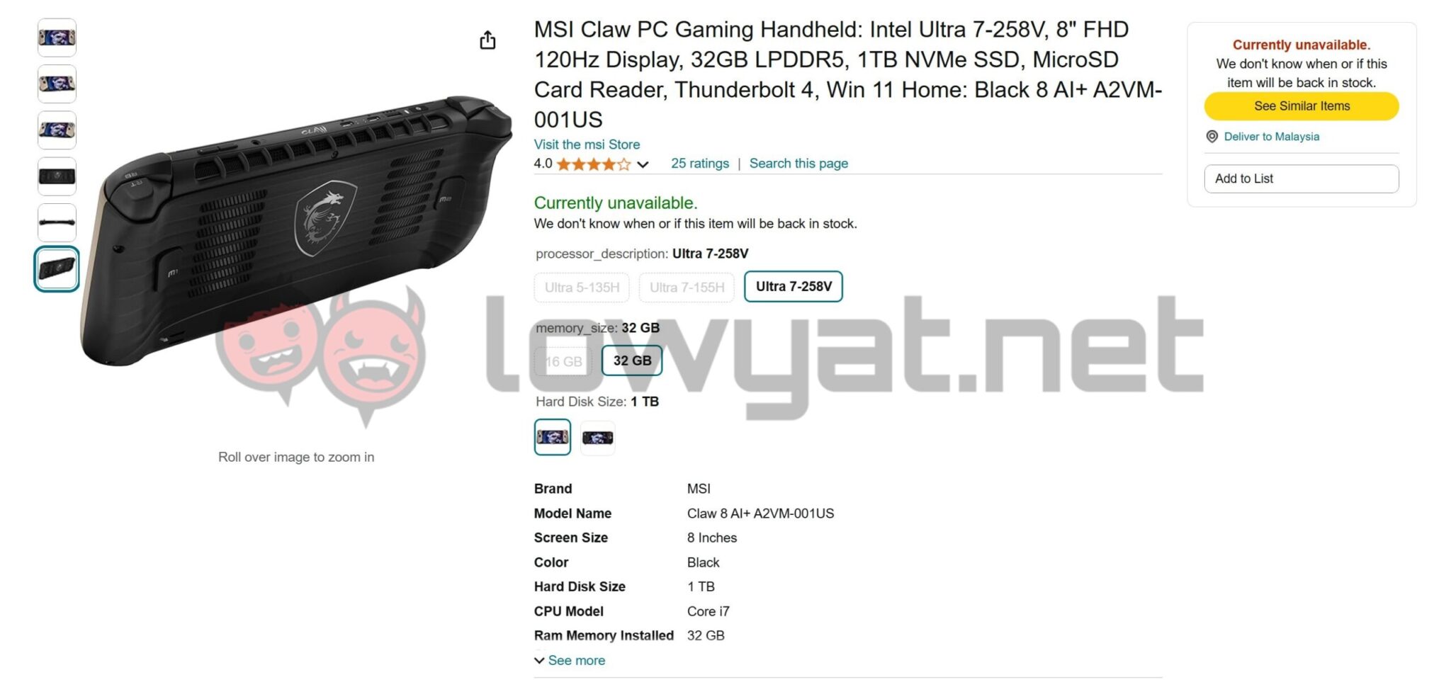 MSI Claw 8 AI+ Gets A US$899 Price Tag; To Launch In Late December ...