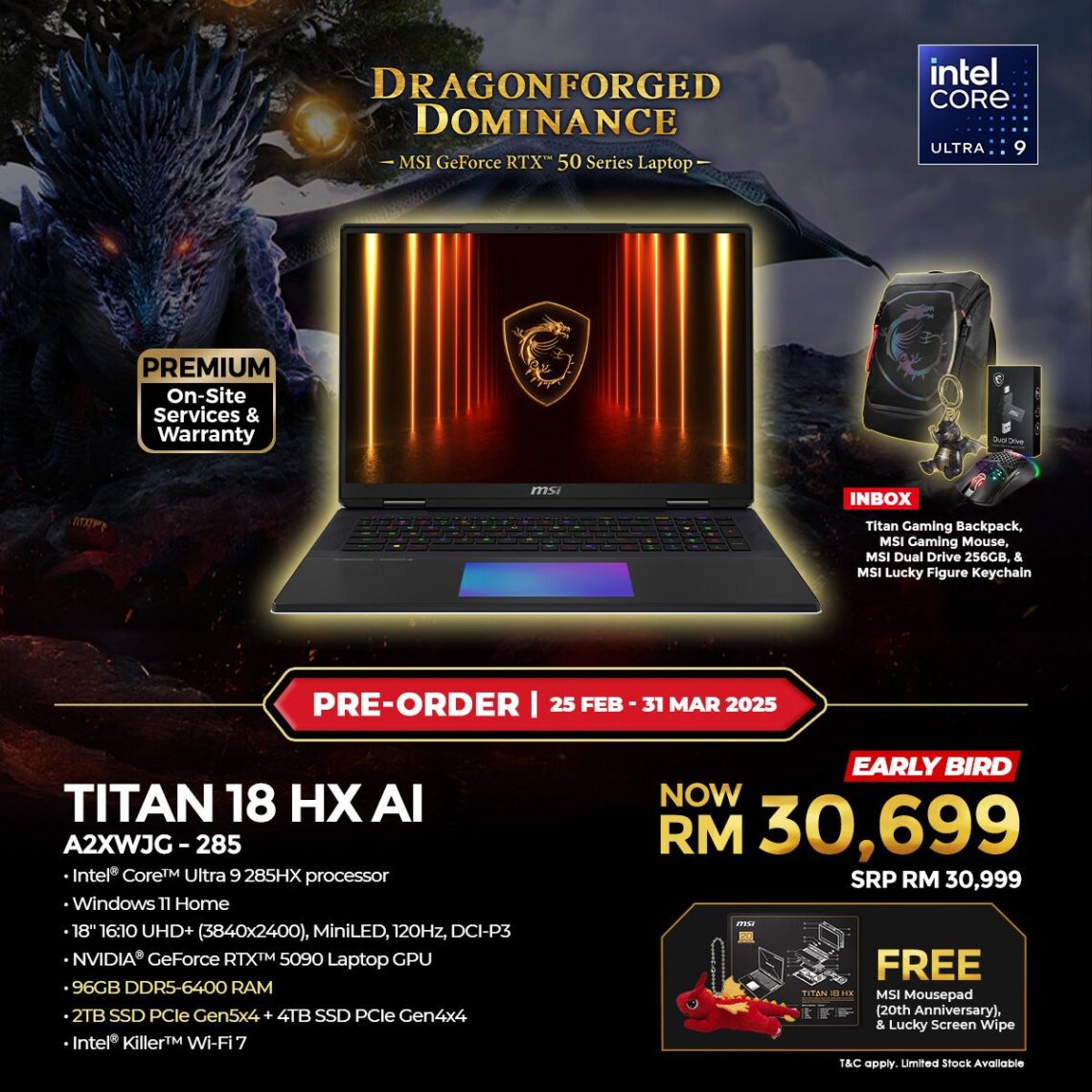 MSI Titan 18 HX Dragon Edition Norse Myth Preorder Set At RM31,999 - Lowyat.NET