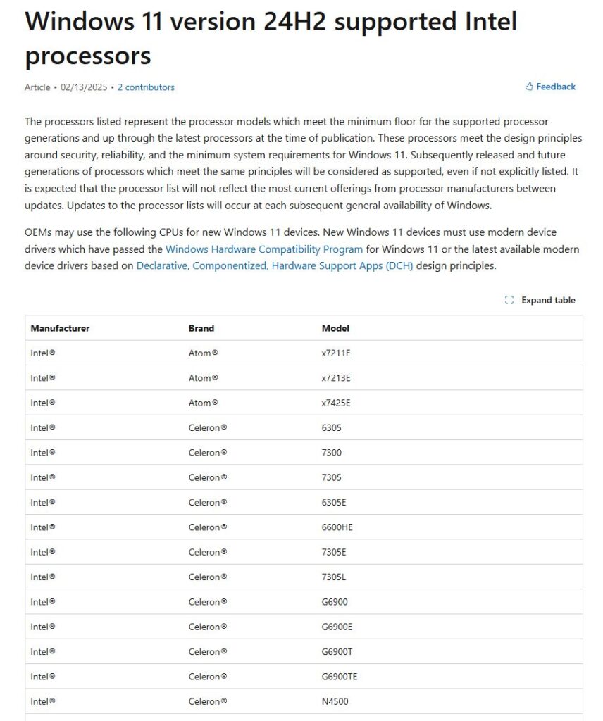 Intel 8th, 9th And 10th Gen CPUs Absent From Windows 11 24H2 Support ...