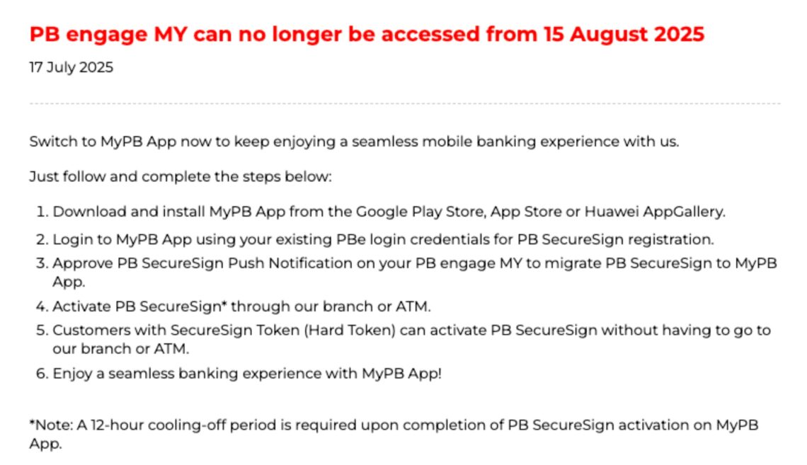 Public Bank's PB engage MY App No Longer Accessible From 15 August 2025 - Lowyat.NET