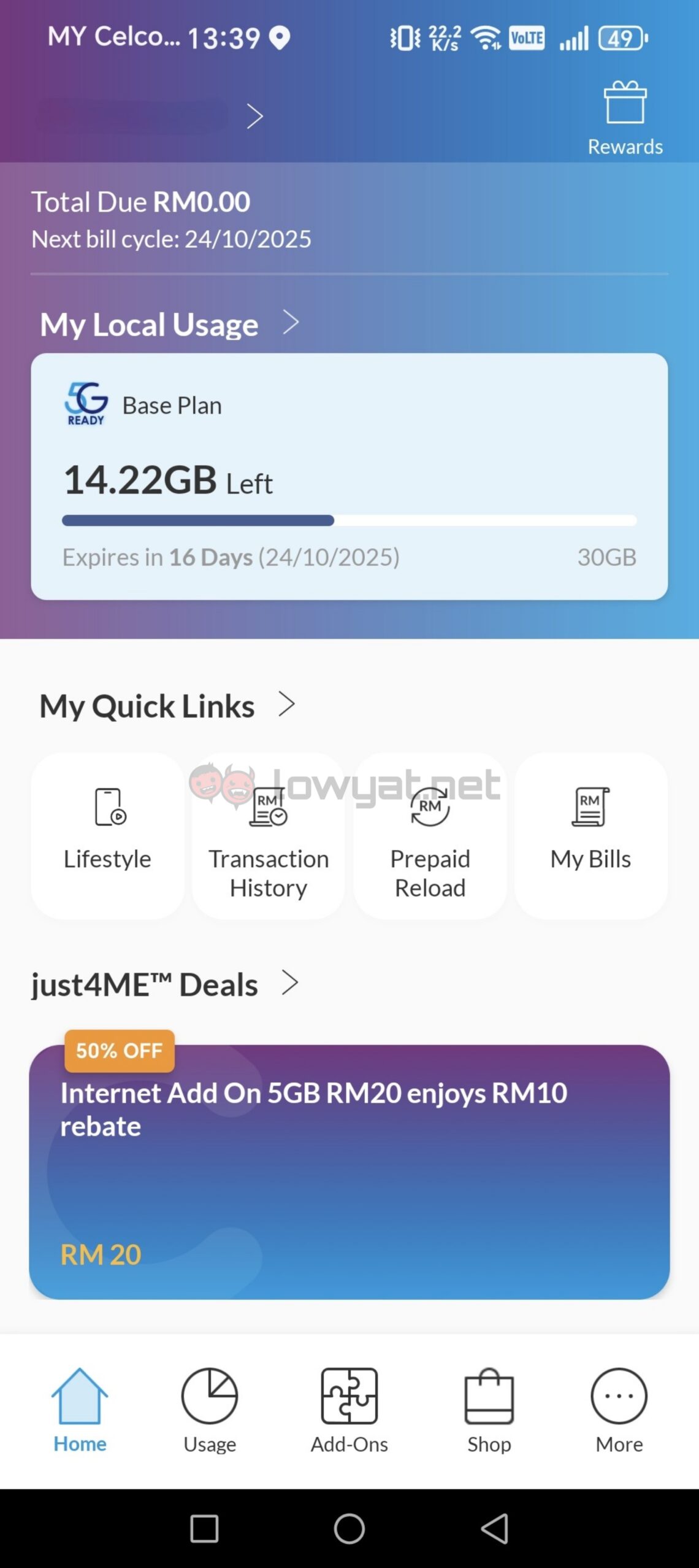 New CelcomDigi App: A Quick Overview - Lowyat.NET